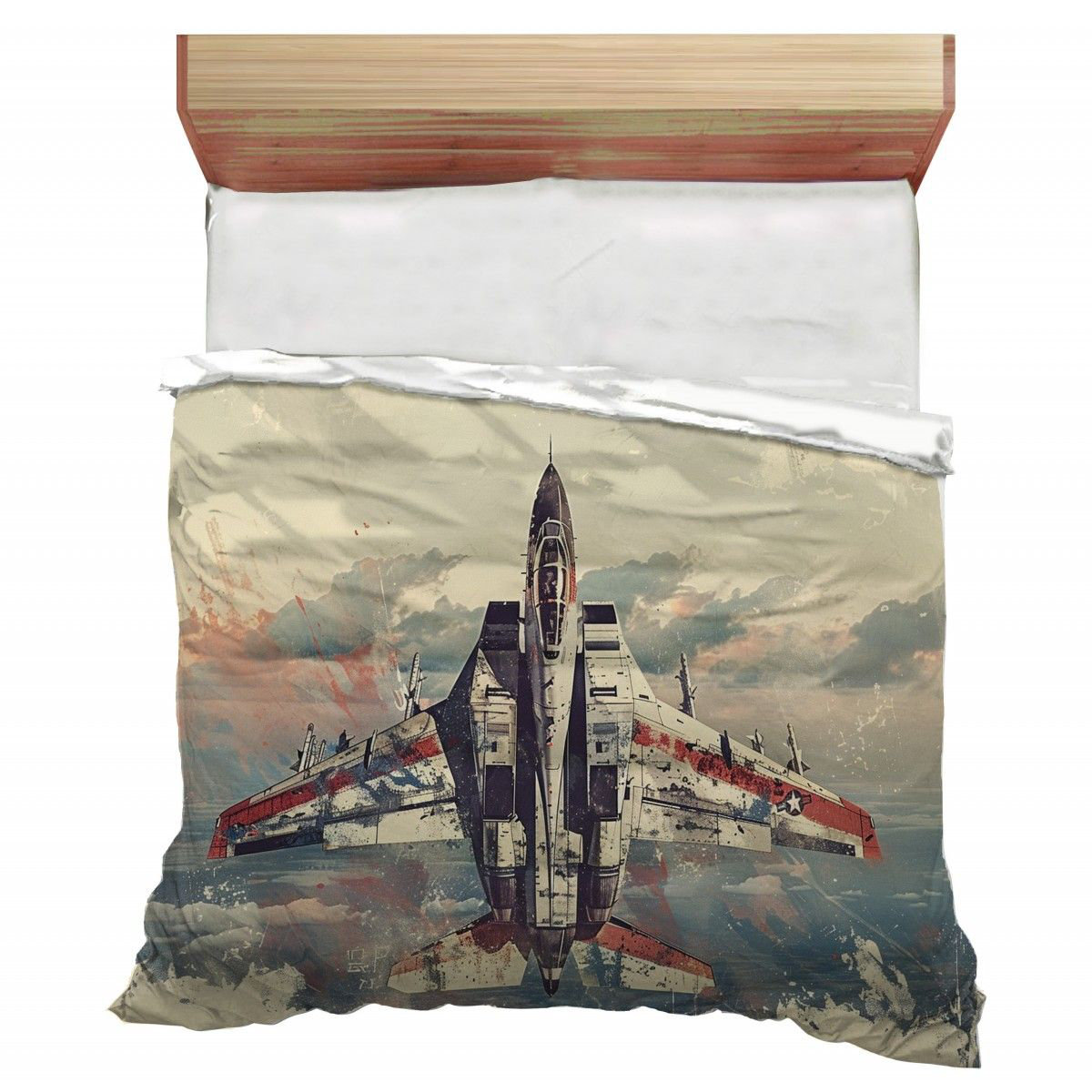 VisionDecor Fighter Jet Bedding Military Duvet Cover Aircraft | Wayfair