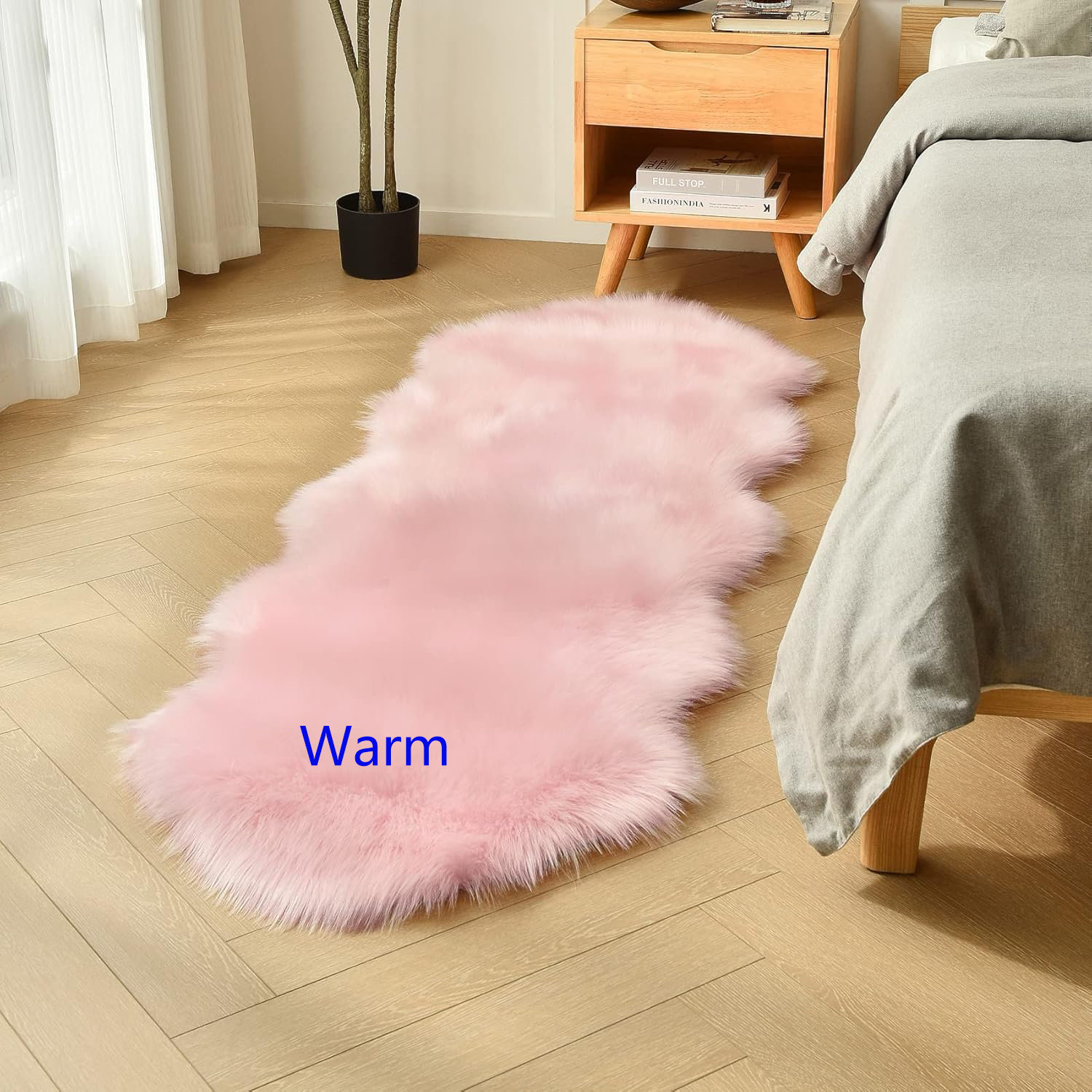 Mercer41 Faux Sheepskin Rug, Fluffy Fur Table Dresser Runner Couch Sofa ...