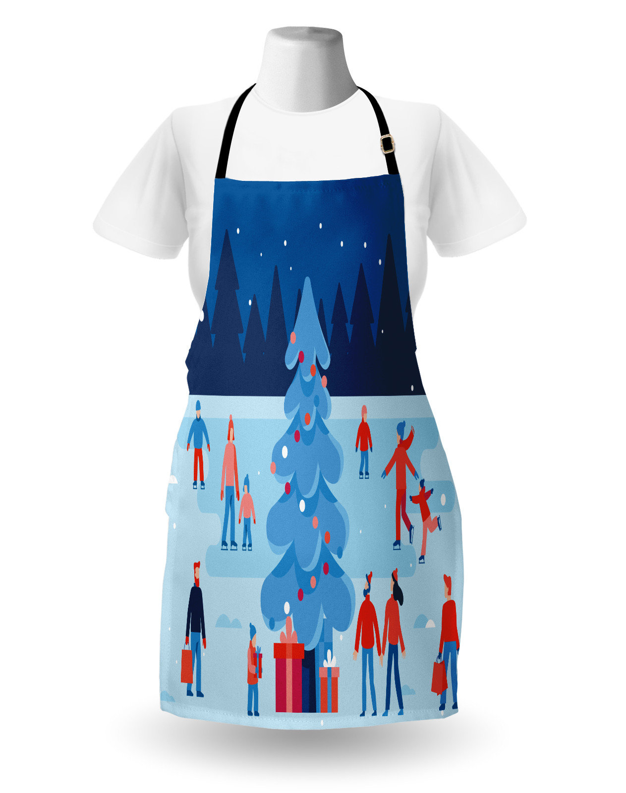 The Holiday Aisle® Ambesonne Ice Skates Apron Unisex Christmas Scene ...