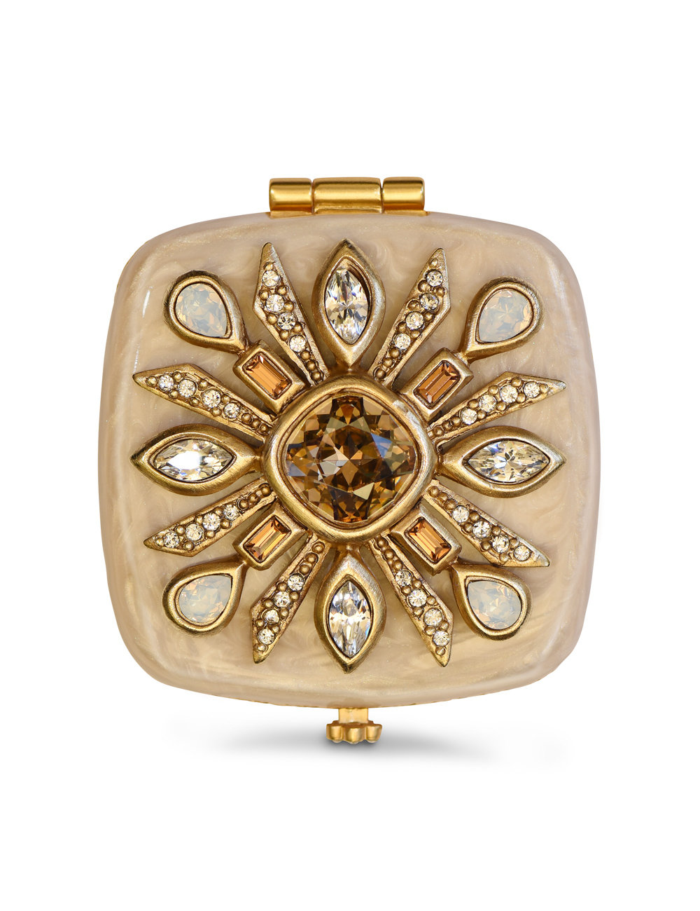 Jay Strongwater Schuyler Maltese Bejeweled Compact | Wayfair