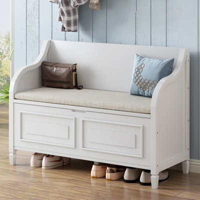 Wildon Home® 43" Wide Shoe Storage Bench With Cushion Entryway Bench ...