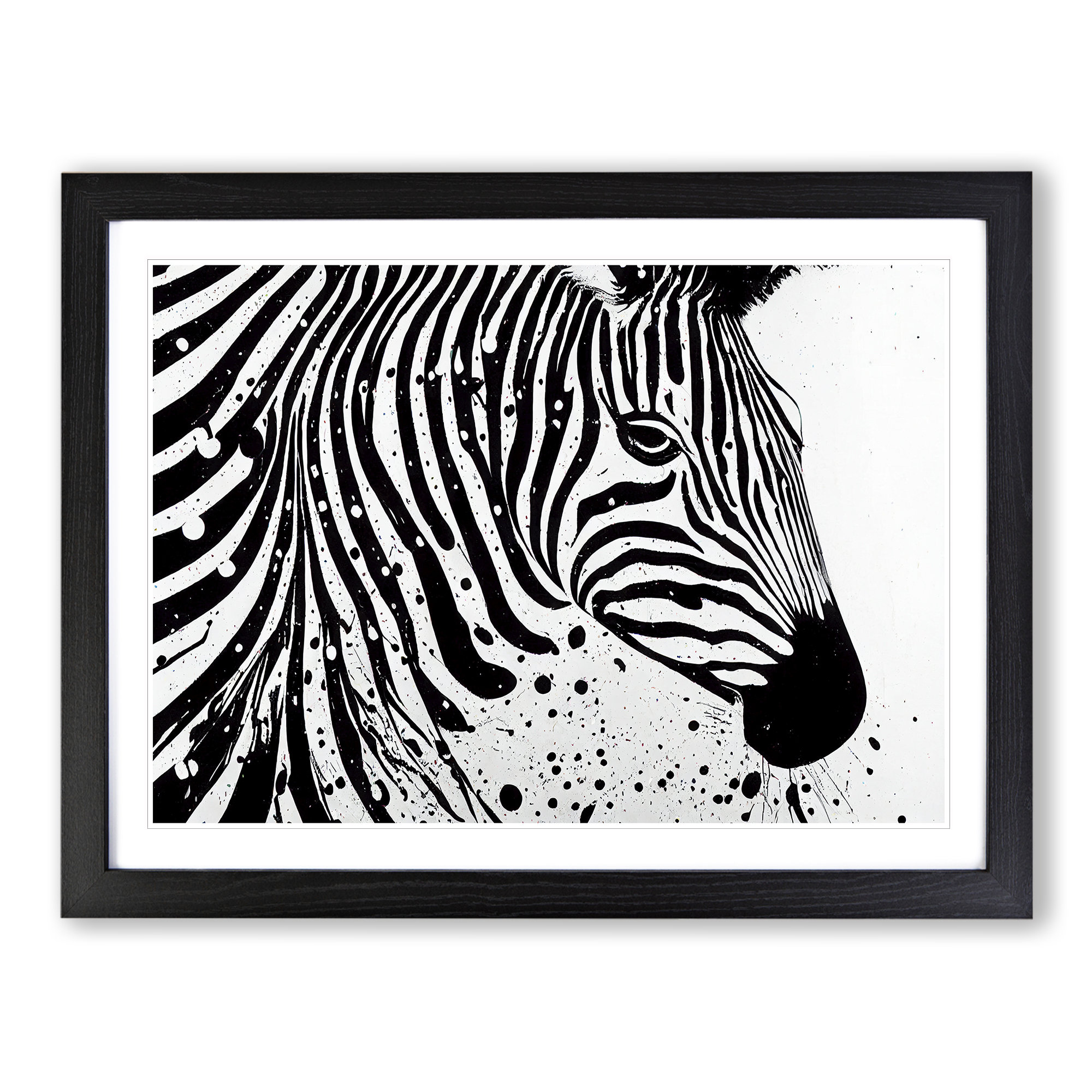 World Menagerie Zebra Splash Abstract - Picture Frame Painting | Wayfair.ie