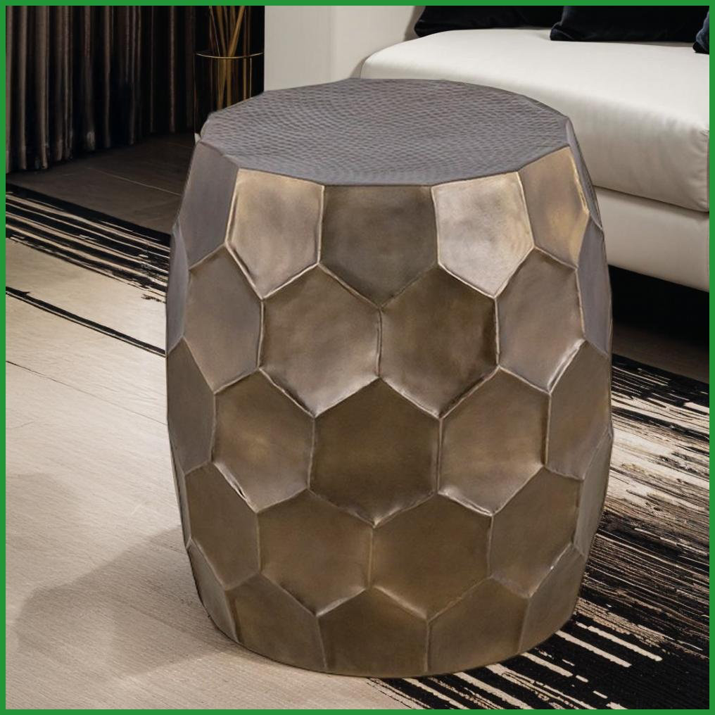 Latitude Run® Space-Saving Antique Silver Coffee Table - Hand-Hammered ...