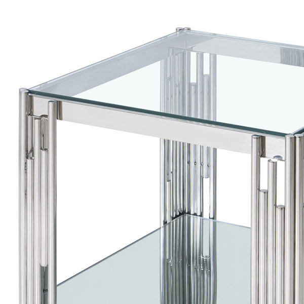Etta Avenue™ Graf Glass End Table with Storage & Reviews | Wayfair