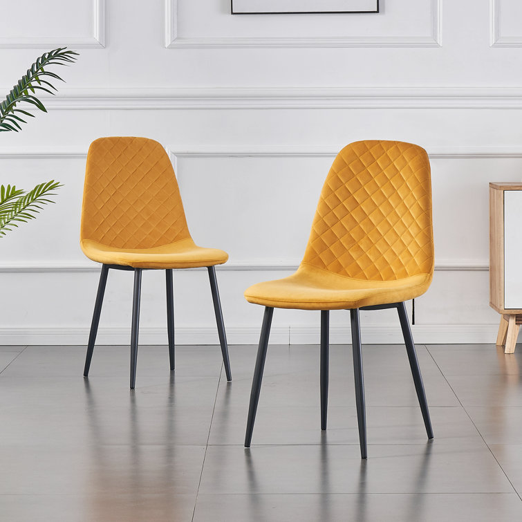 17 Stories Brienna Velvet Upholstered Armless Dining Chair & Reviews ...