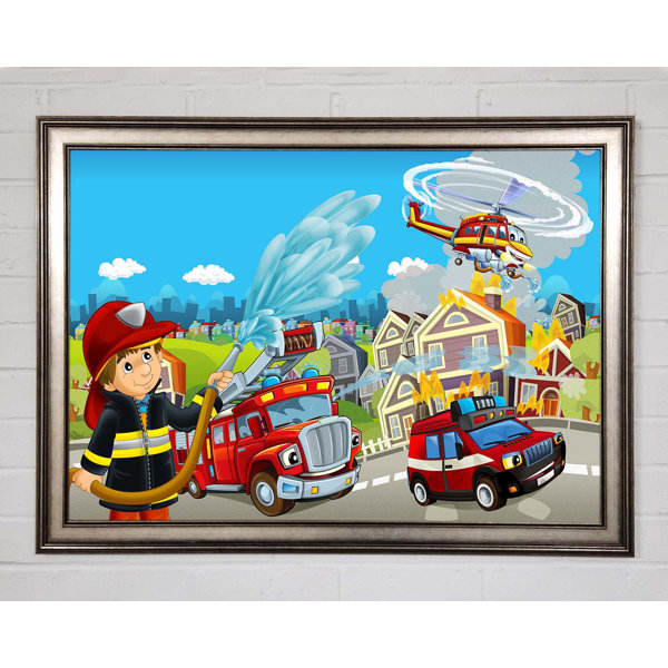 Ophelia & Co. Fireman Rescue - Single Picture Frame Print | Wayfair.co.uk