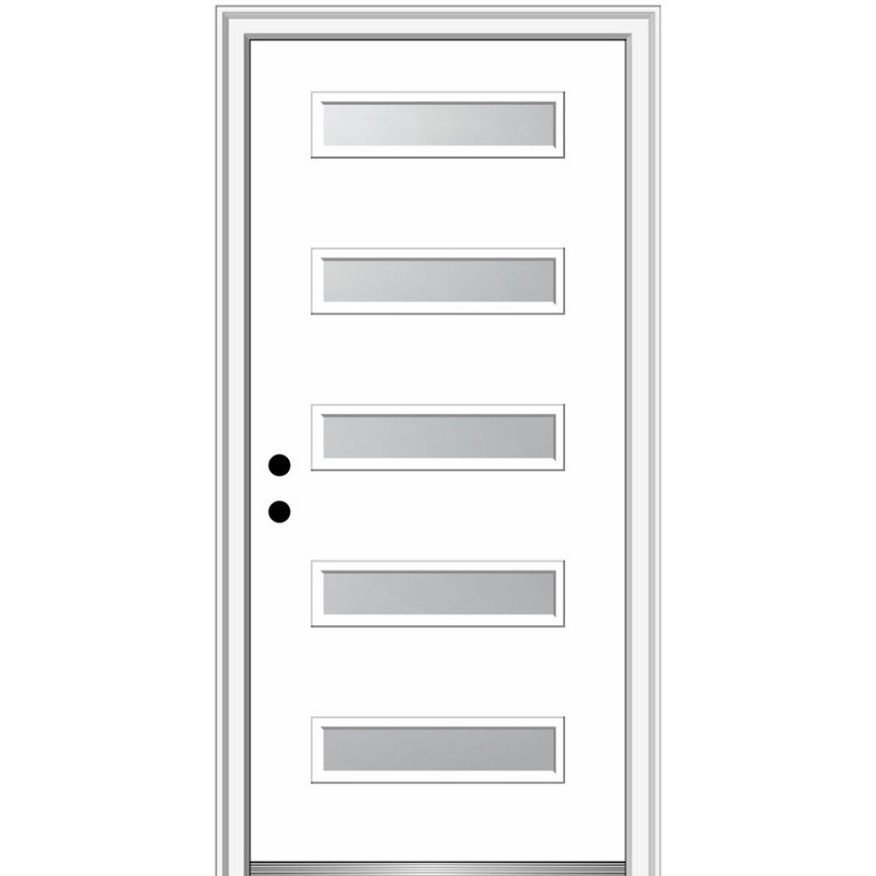 MMI DOOR 5-Lite Spotlight Painted Steel Prehung Front Entry Door ...