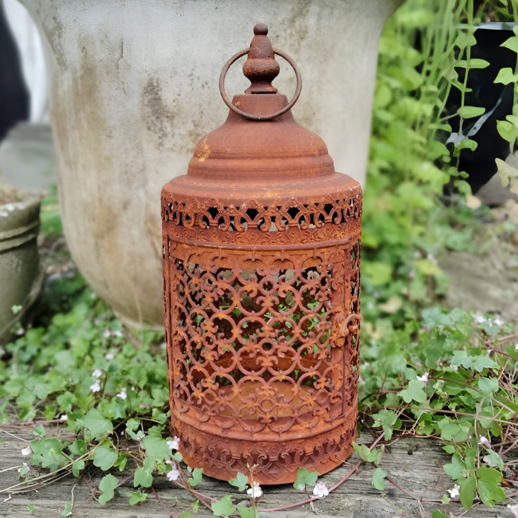 Lily Manor Metal Lantern - Rust | Wayfair.co.uk