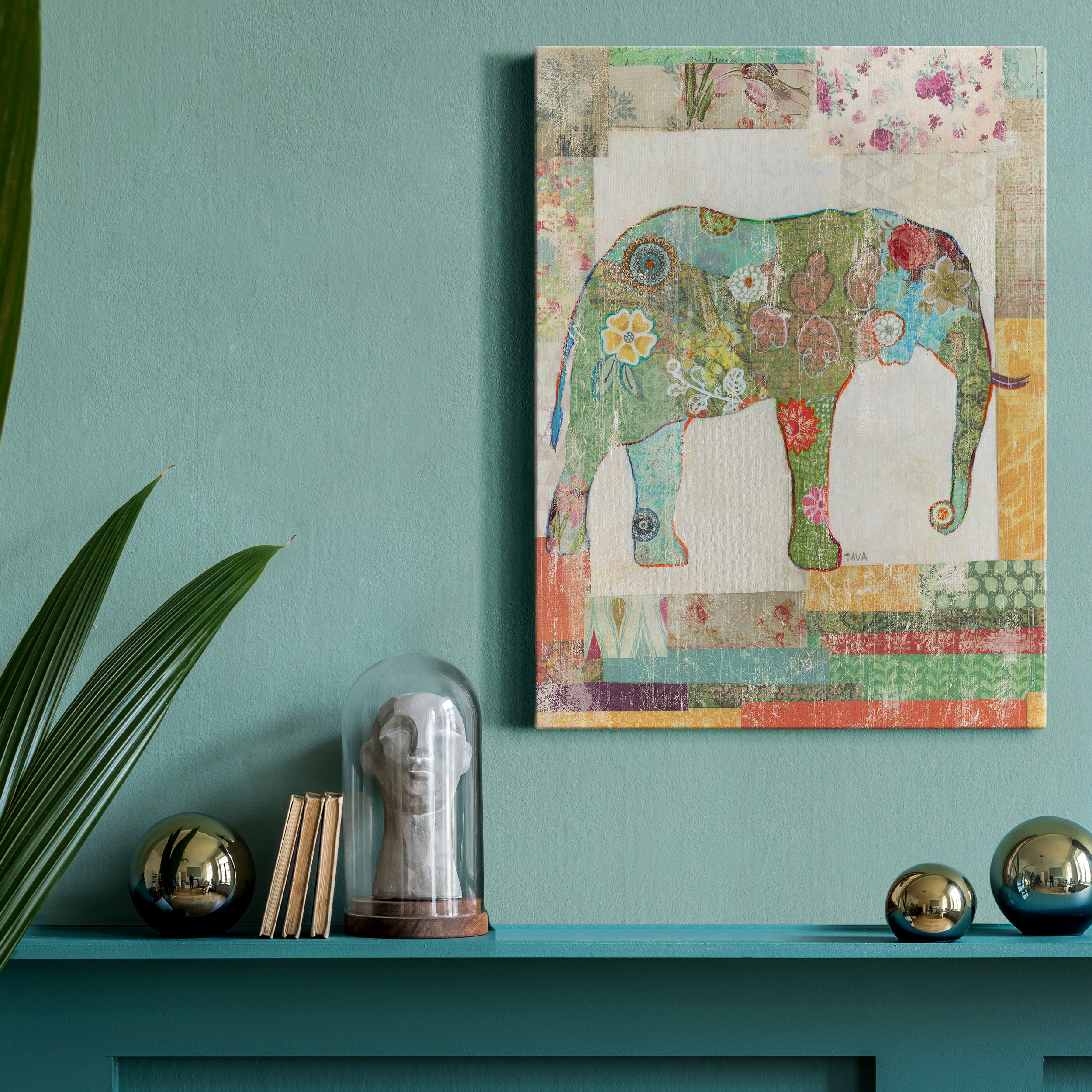 Bungalow Rose Elephant Montage - Wrapped Canvas Graphic Art Print | Wayfair