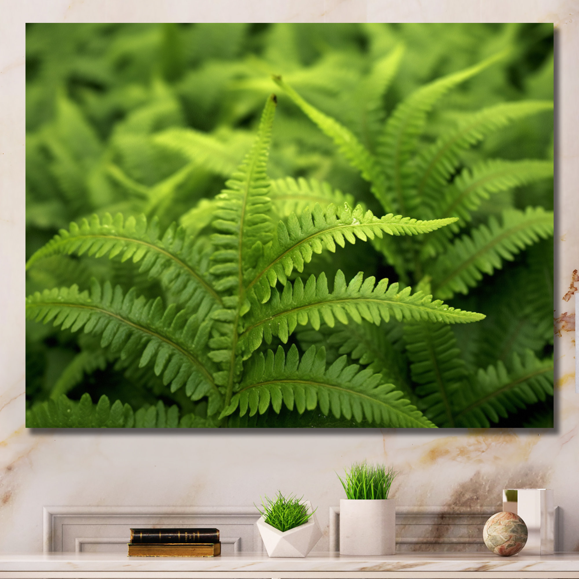 Gracie Oaks Green Fern Scenery II On Canvas Print | Wayfair
