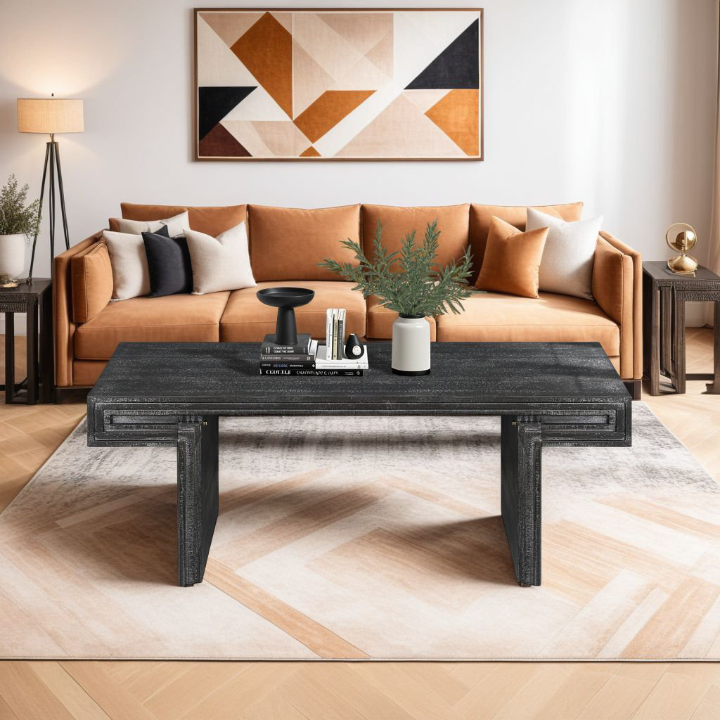 Latitude Run® Industrial Farmhouse Coffee Table 48" - Reclaimed Wood ...