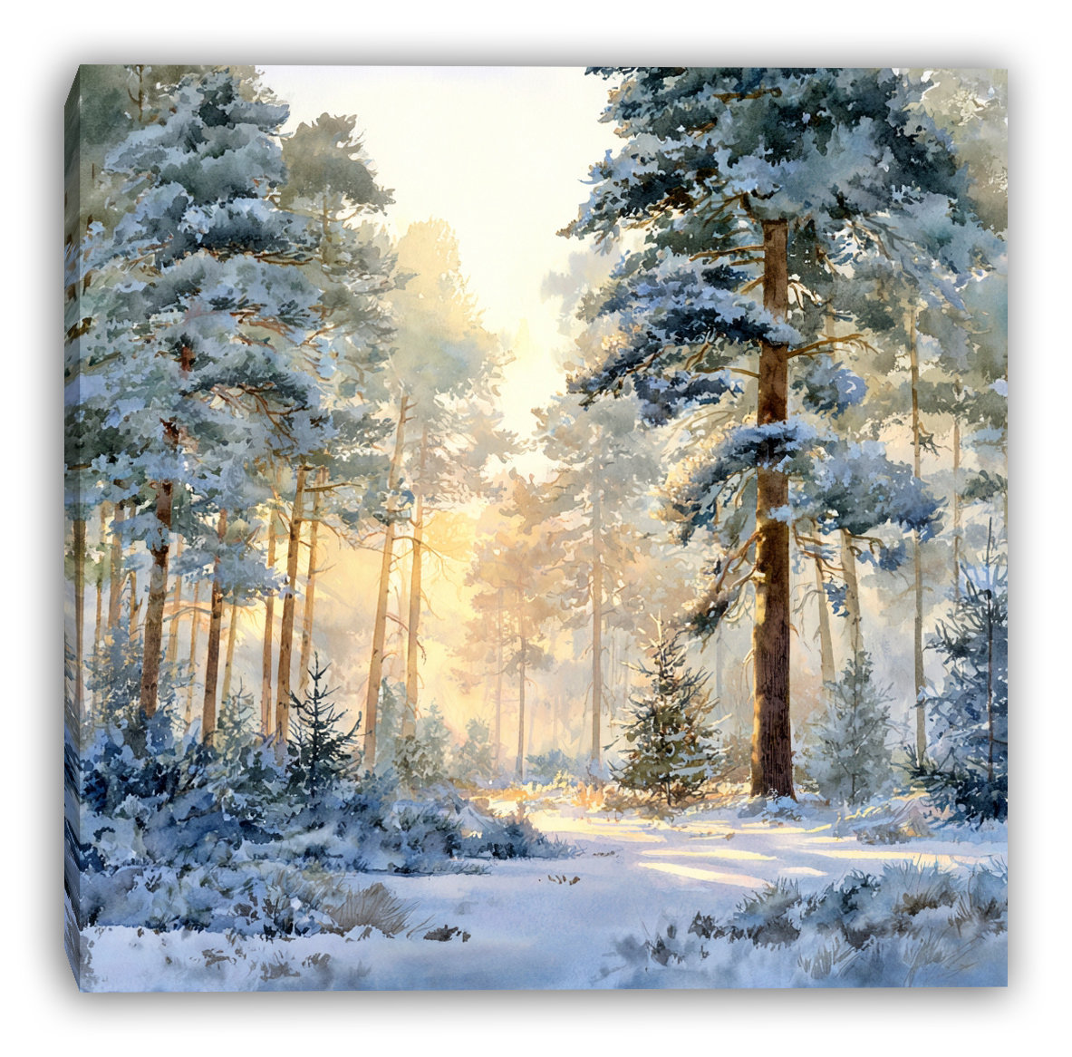 Ophelia & Co. Winter Glade Morning Glow-Wrapped Canvas Wall Art | Wayfair