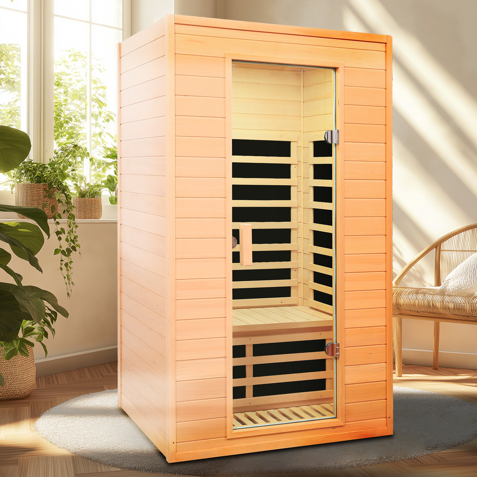 Healthomse Hemlock Two-person Far Infrared Roof Embedded Indoor Sauna ...