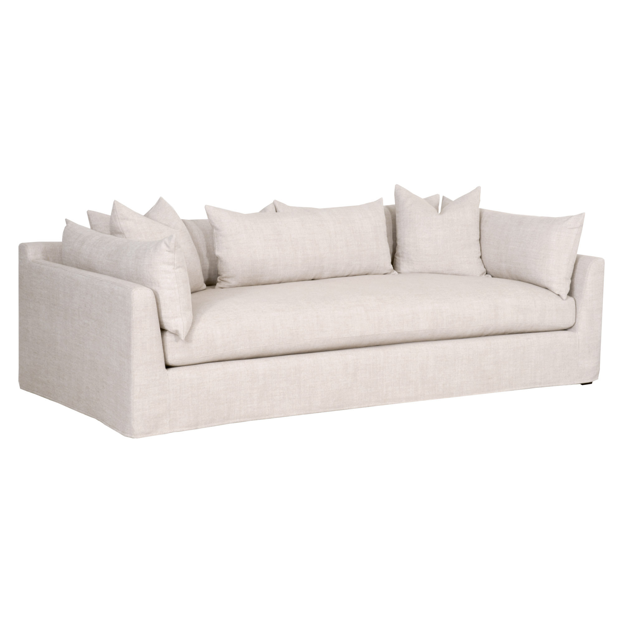 17 Stories Grimm 95" Square Arm Slipcovered Sofa with Reversible ...