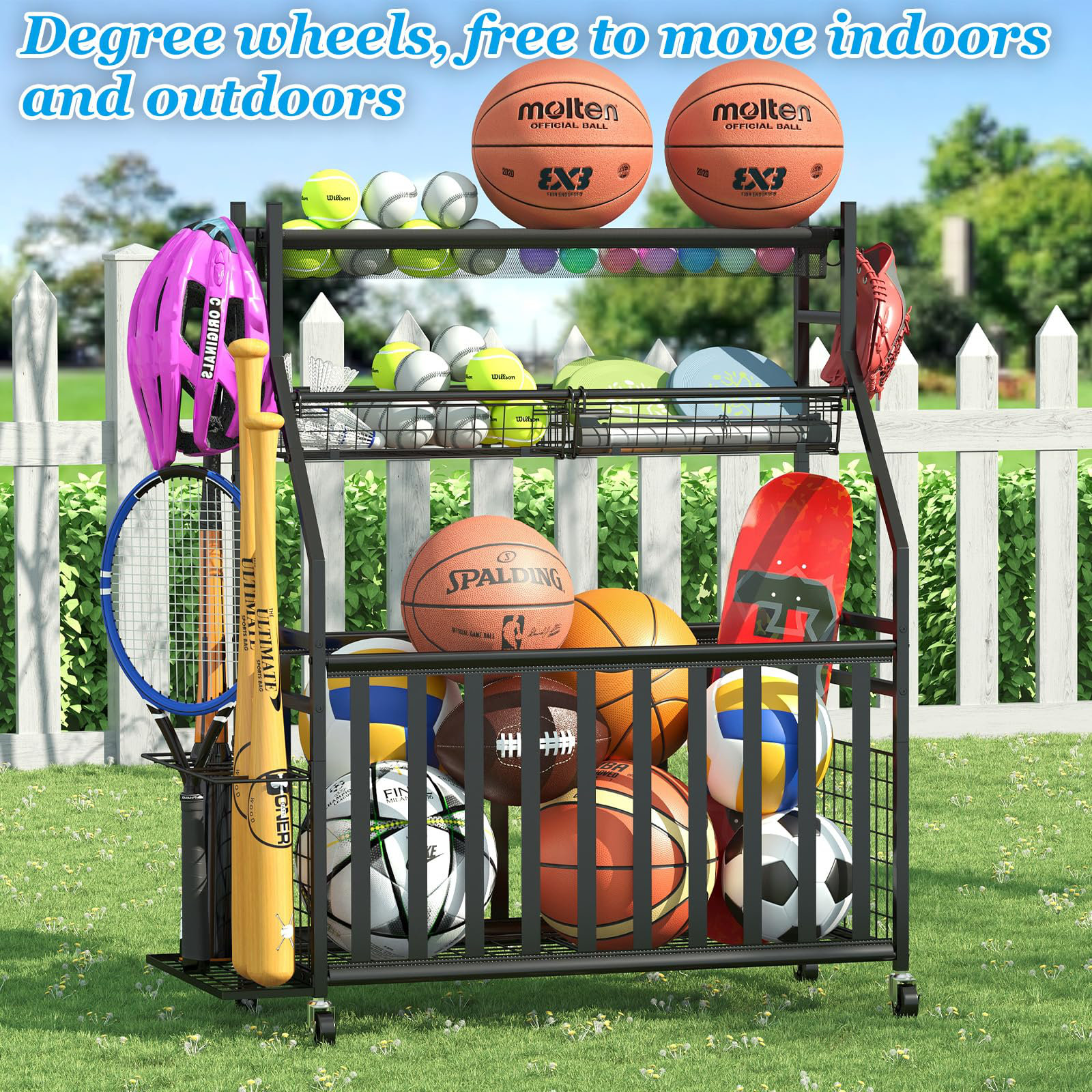 WFX Utility™ Garage Sports Equipment Organizer,Sports Ball Organizer ...
