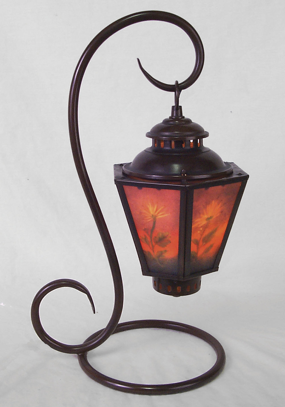 AA Importing Reverse Painted Floral Coach 17" Arched Table Lamp | Wayfair