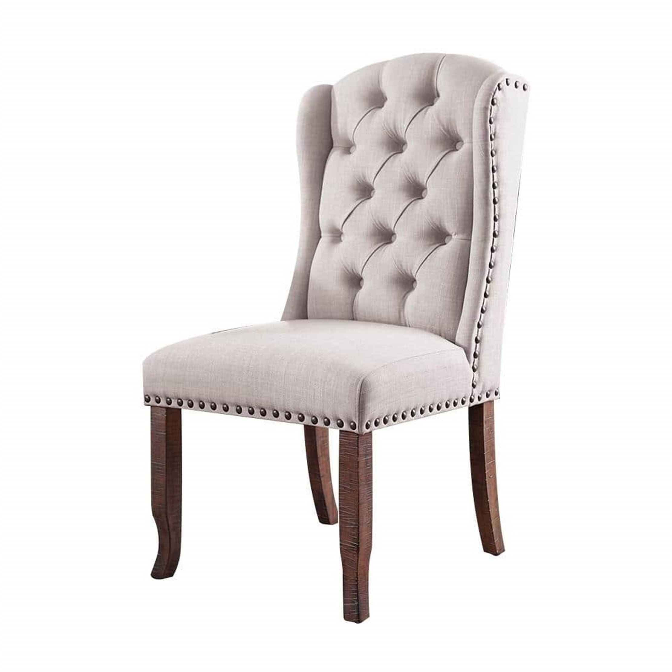 Red Barrel Studio® Rustic Wingback Dining Chairs With Tufted Upholstery ...