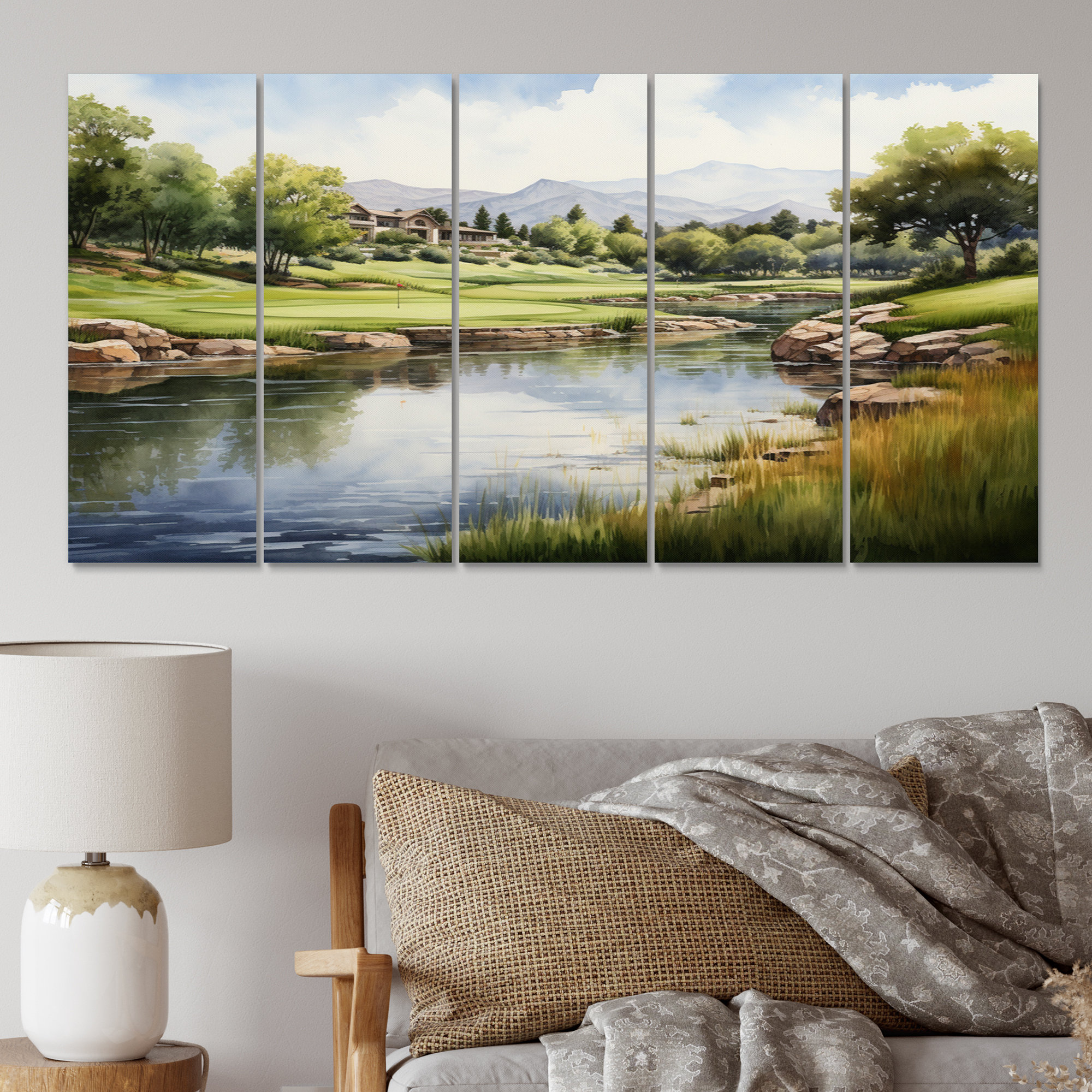 Design Art Country Clubs Golf Course - Country Clubs Canvas Art Print ...