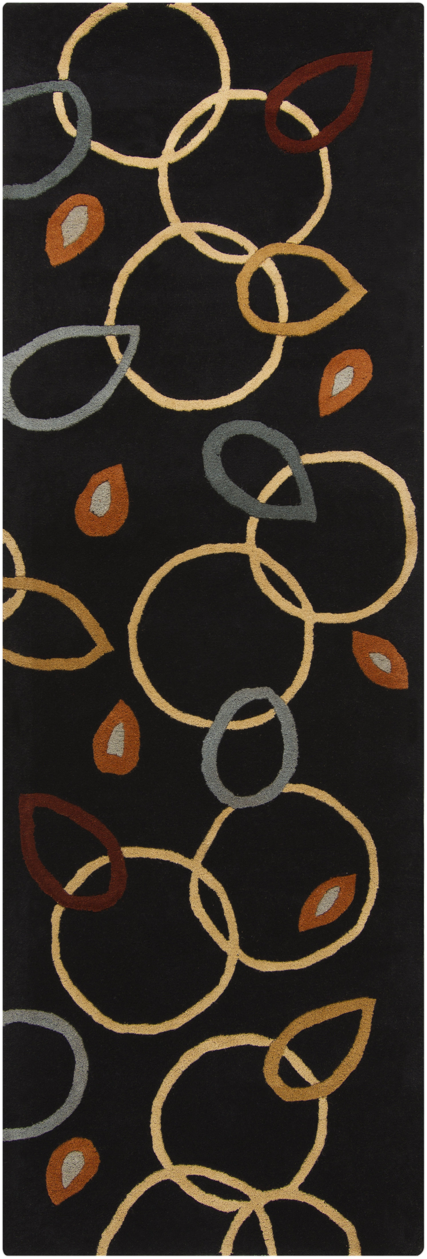 Chandra Rugs Metro Abstract Handmade Tufted Wool Black/Yellow/Gray Area ...