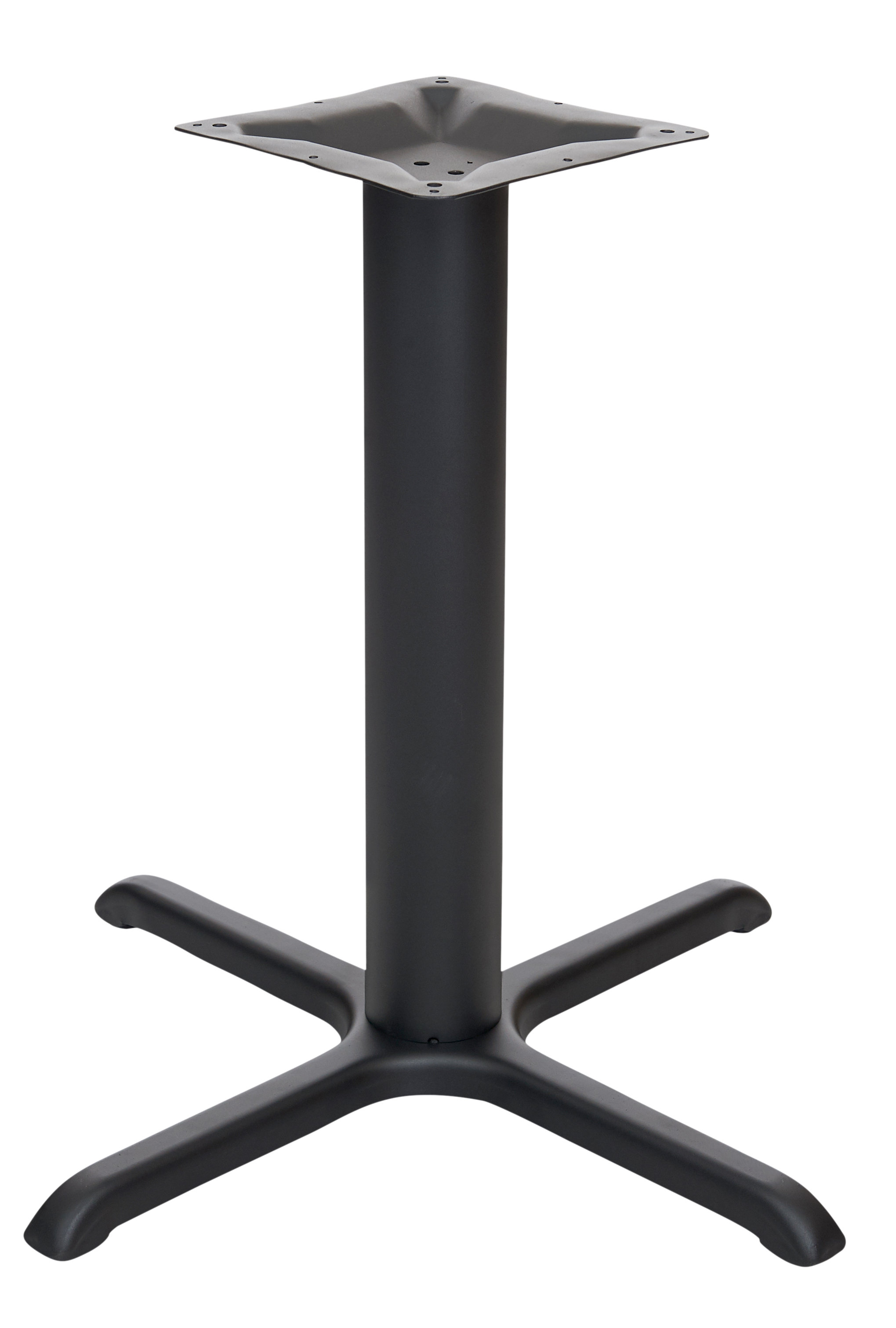 BFM Seating STB Black 30x30" Cross Indoor Dining Height Table Base 4 ...