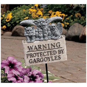 Design Toscano Gargoyle Beware of Gargoyles Garden Sign & Reviews | Wayfair