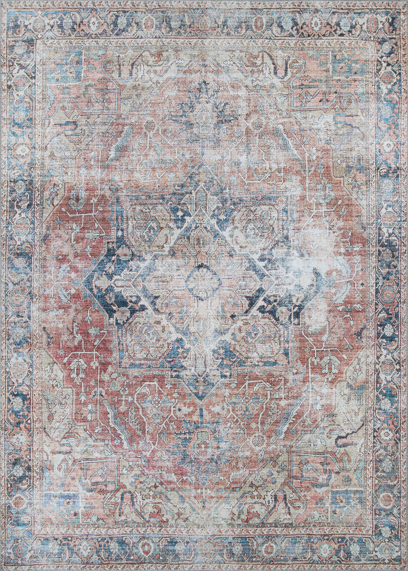 Mistana™ Mistana Classen Distressed Floral Rust Non Skid Area Rug ...
