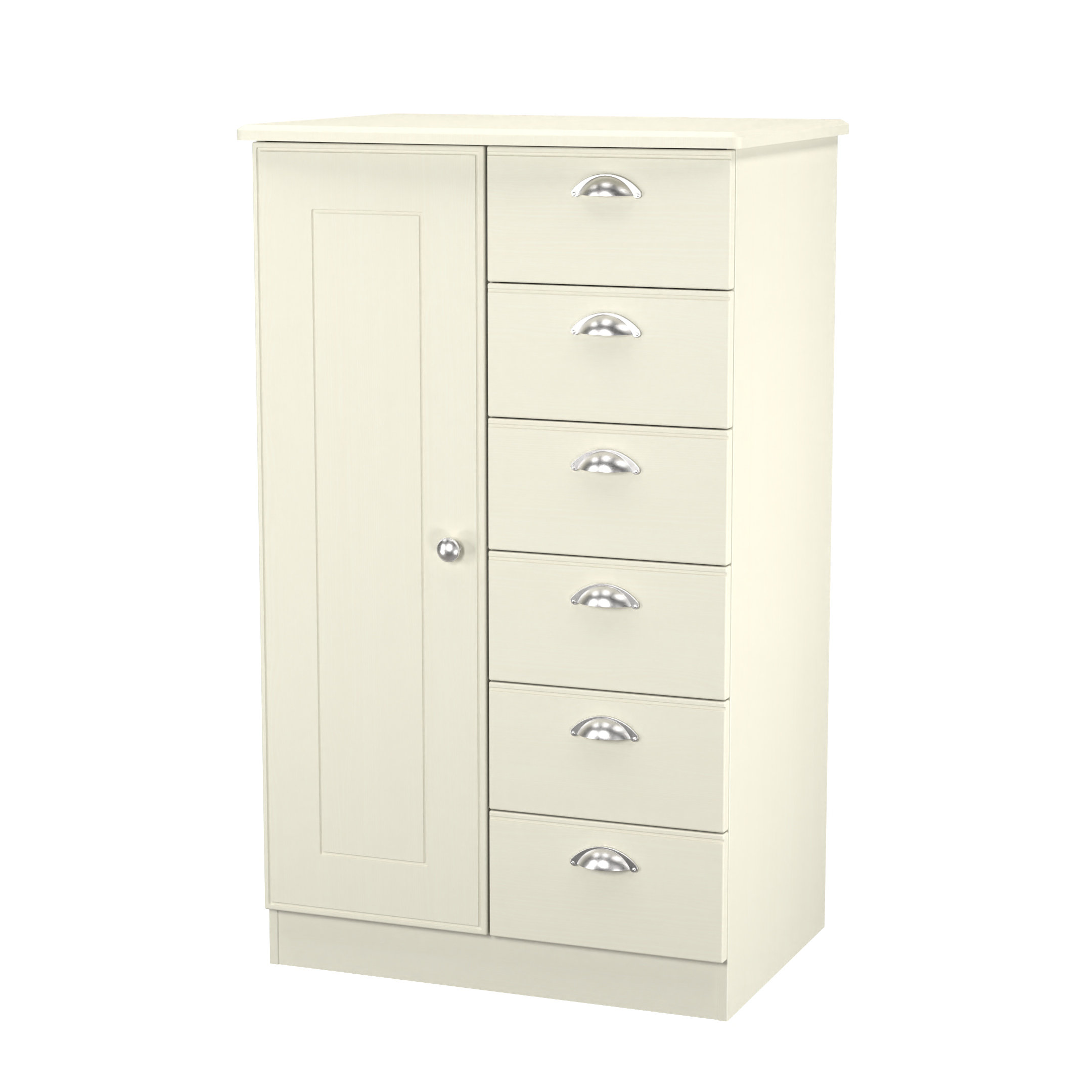 Lark Manor Conners 1 Door 5 Drawer Kids Robe in Grey Matt | Wayfair.co.uk