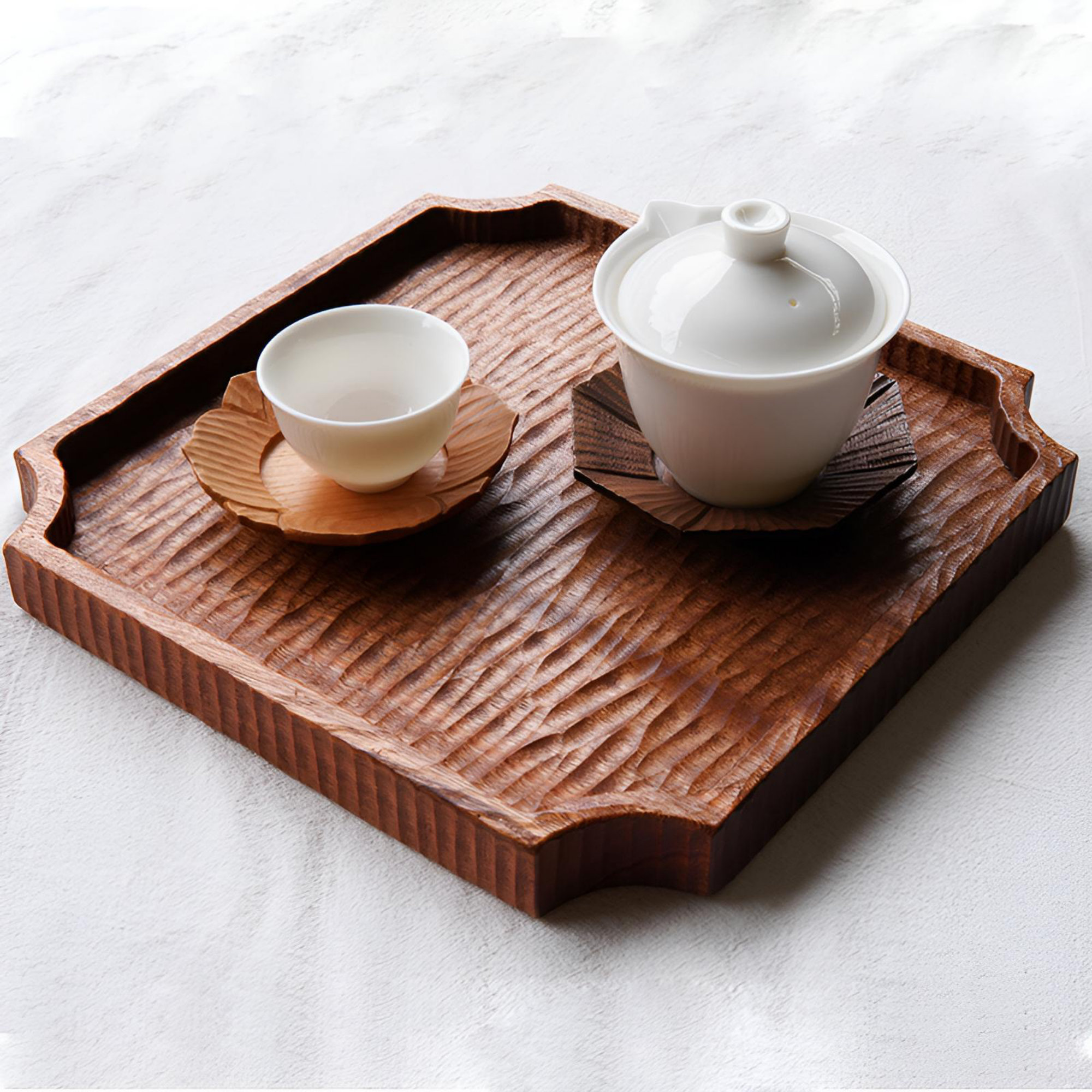 Padise Epoch Shabili Handmade Tea Tray Solid Wood Solid Wood Pure Hand ...