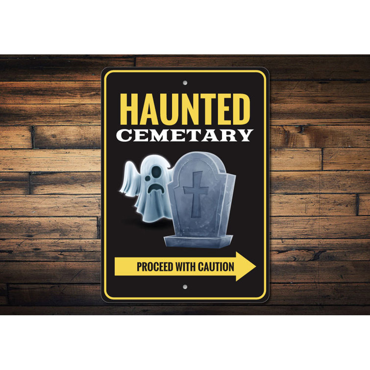Lizton Sign Shop, Inc Haunted Cemetery Sign - Wayfair Canada