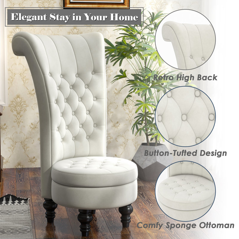 Rosdorf Park Cynai Slipcovered Velvet Wingback Chair & Reviews | Wayfair