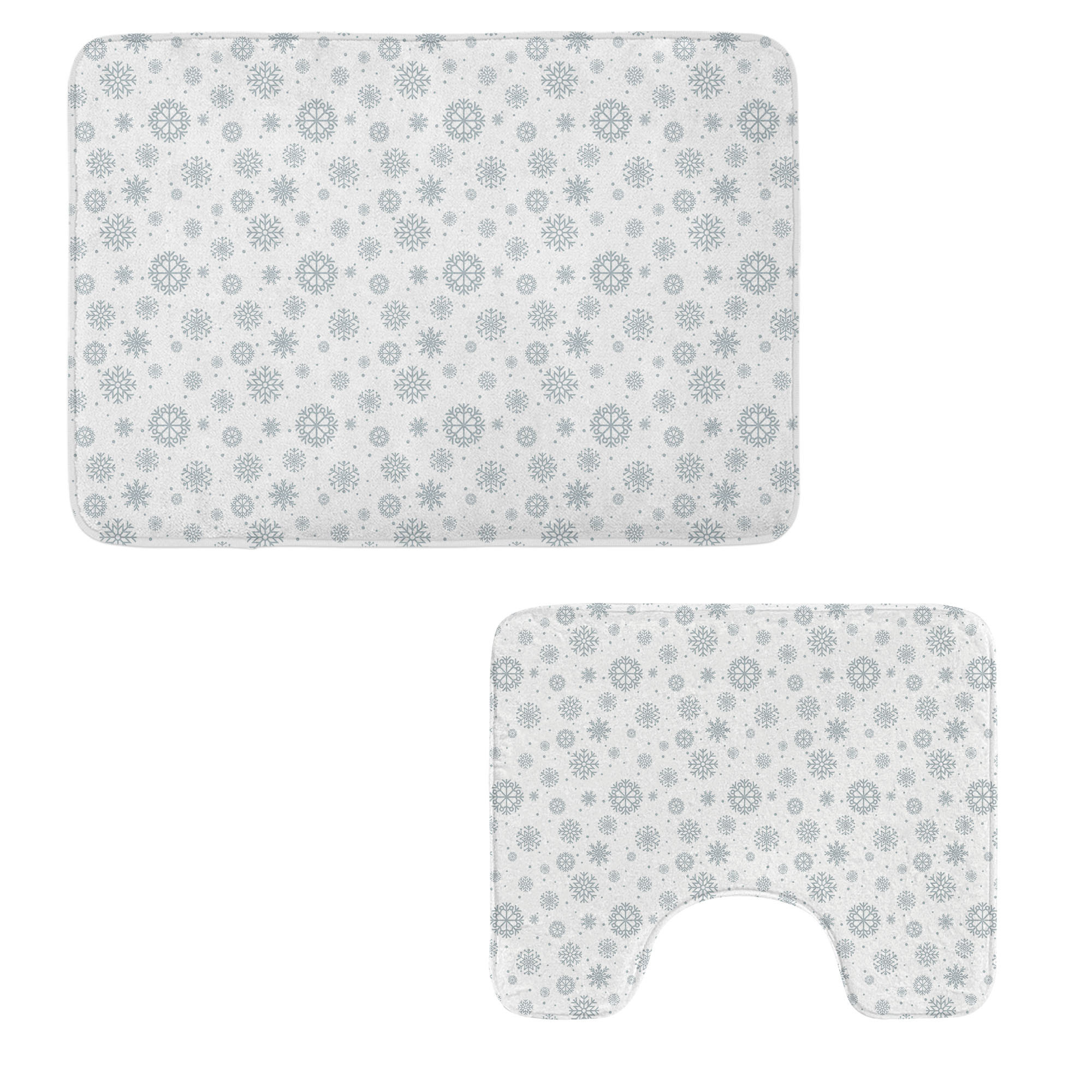East Urban Home Snowflake Bathroom Rug Set 2 Pieces Rectangle & Contour ...