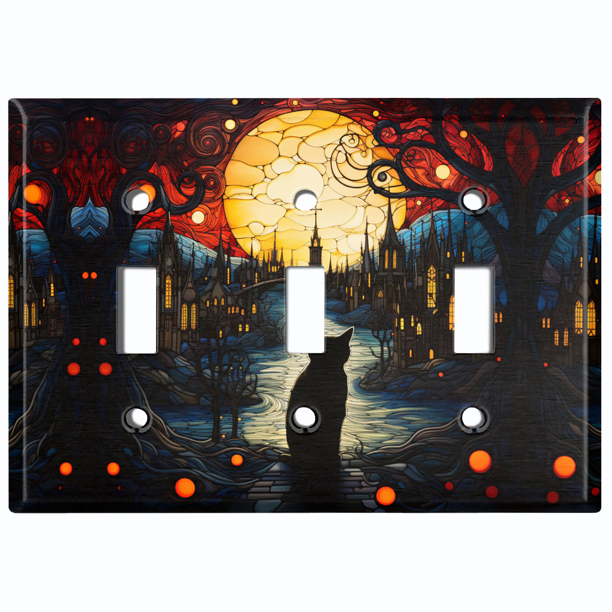 WorldAcc Christmas Festive Tree Lights 3 - Gang Toggle Light Switch ...