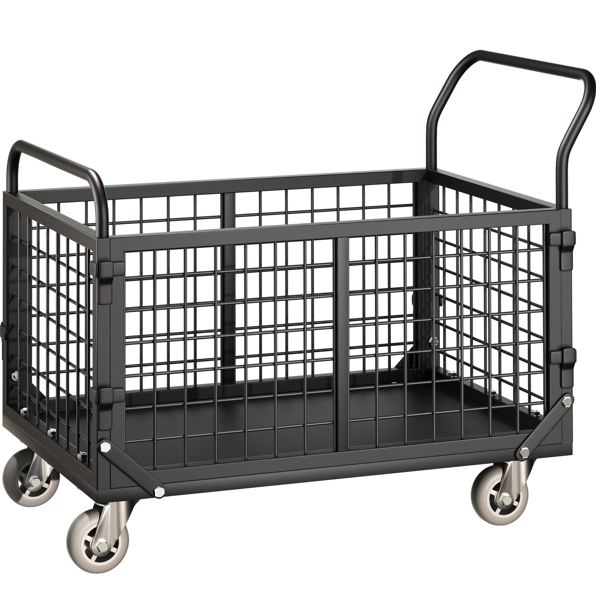 Rebrilliant Platform Truck Cart With Cage, 5 In 1 Heavy Duty Platform ...
