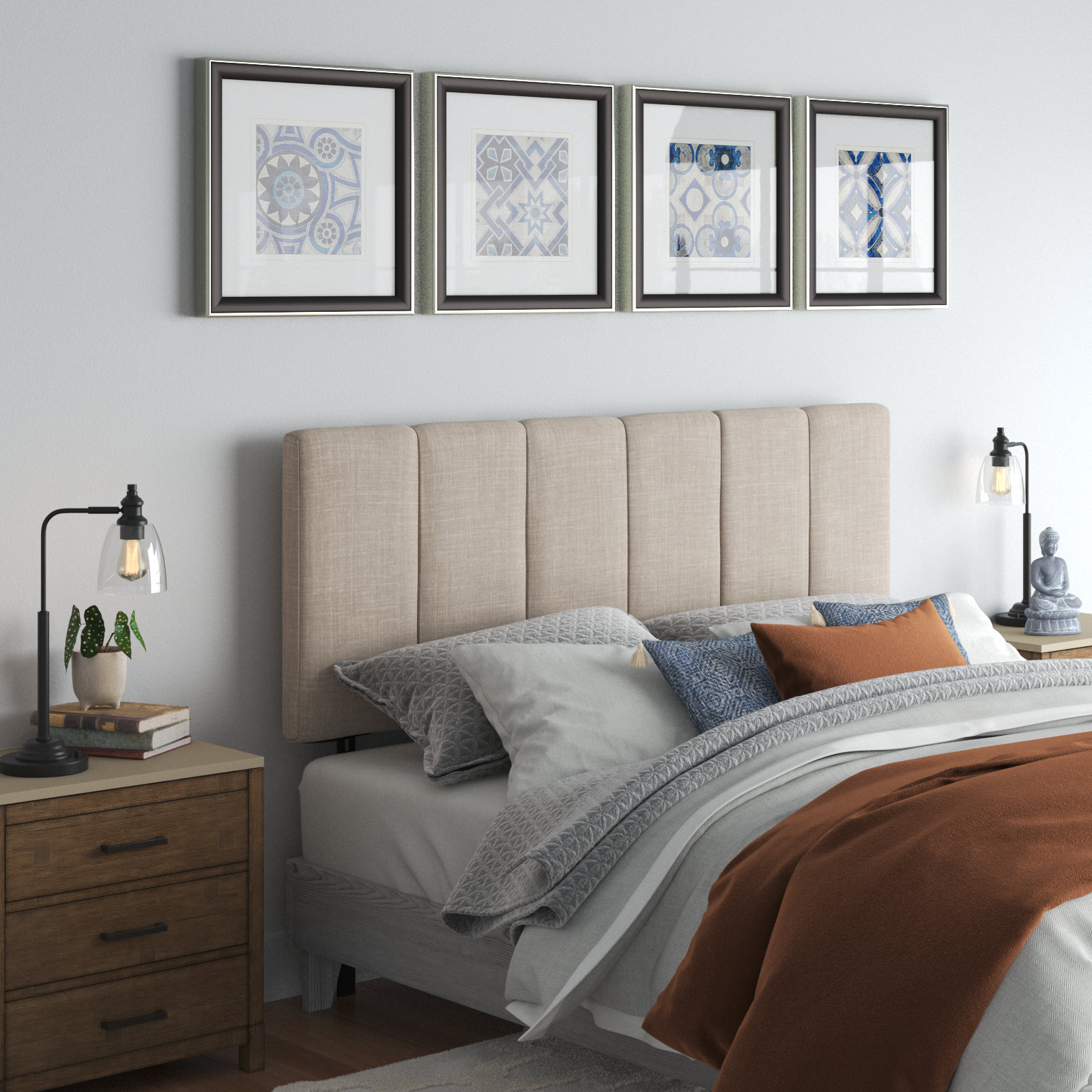 Three Posts™ Barajas Upholstered Panel Headboard & Reviews | Wayfair