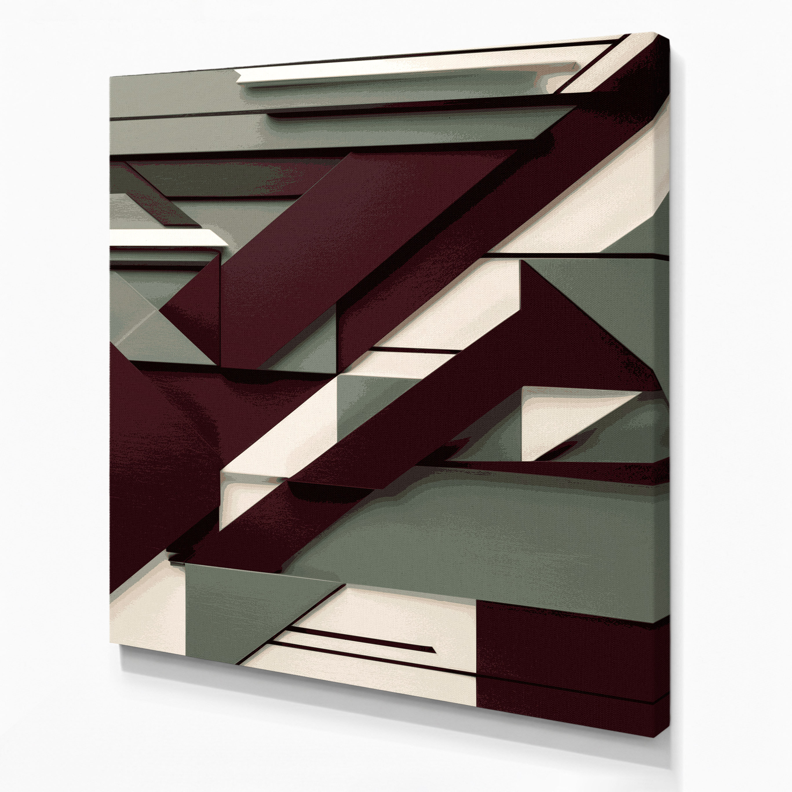 Ivy Bronx Geometric Abstraction 98 Brown Canvas Wall Art | Wayfair