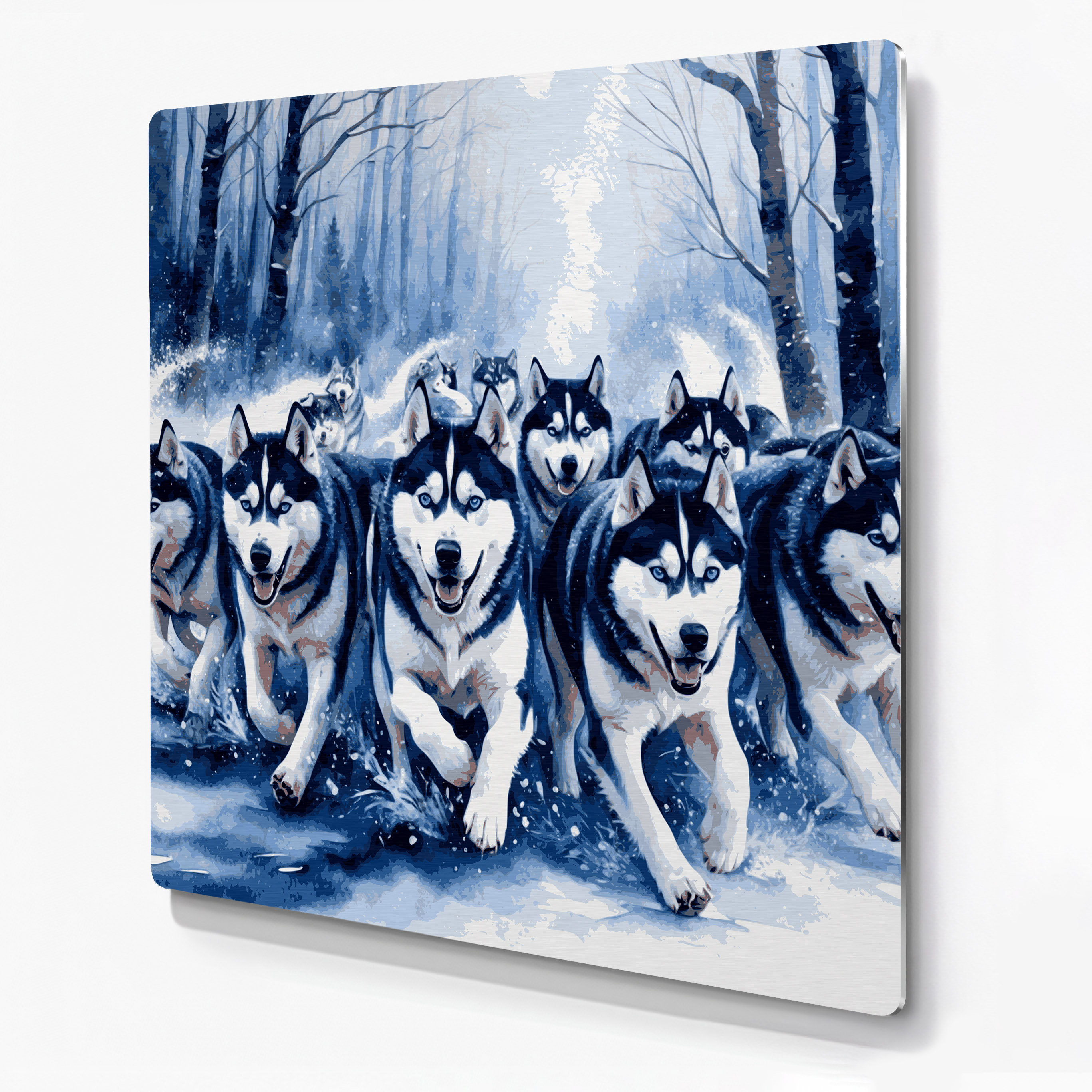 Hokku Designs Dogs Siberian Husky Blue Metal Wall Art | Wayfair