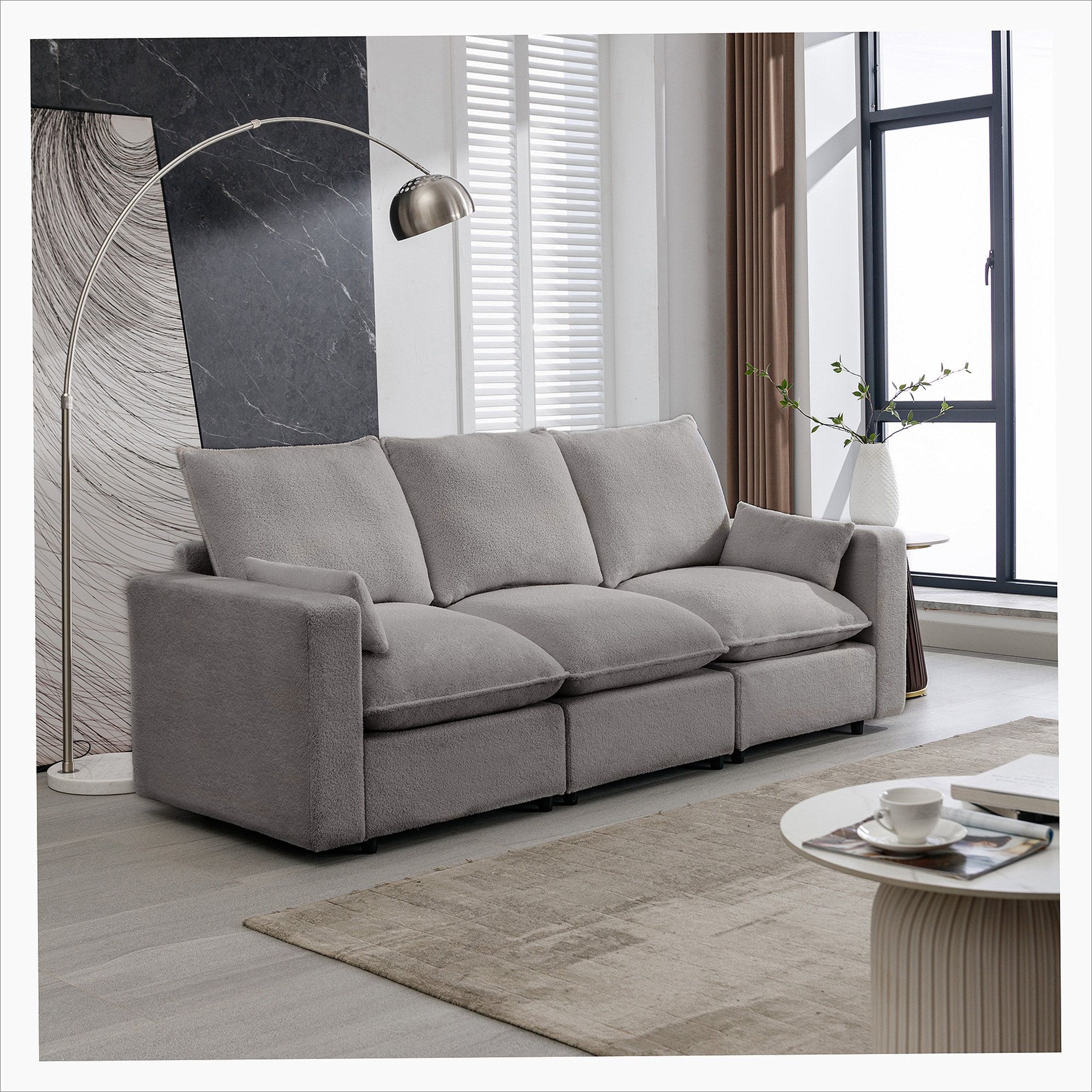 Latitude Run® Seat Sofa with Removable Back and Seat Cushions and 2 ...