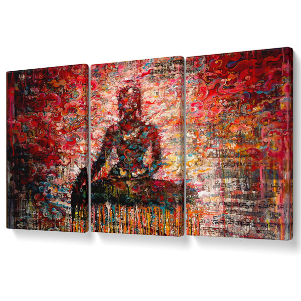 Latitude Vive Tibetan Tashi Norbu Meditation - 3 Piece Wrapped Canvas ...