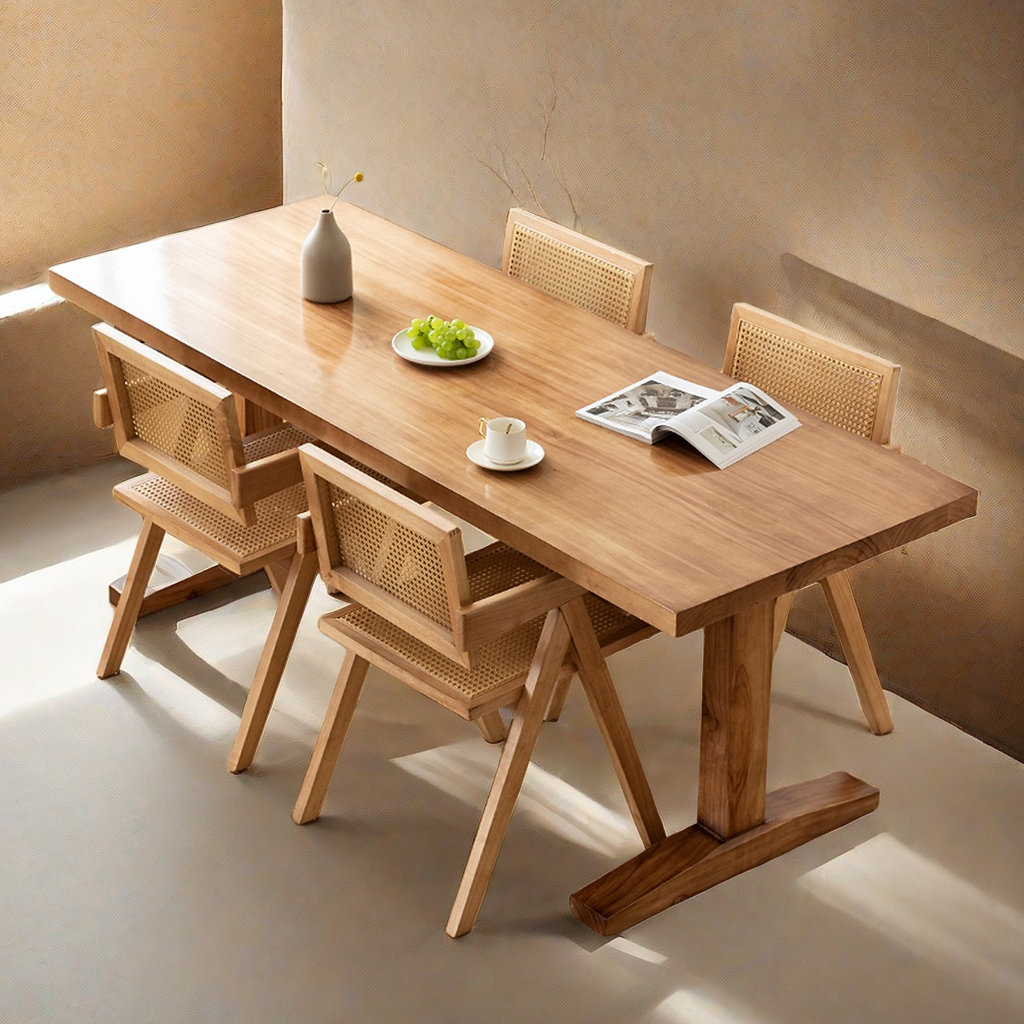 Loon Peak 4 - Person Burlywood Solid Wood Rectangular Dining Table Set ...