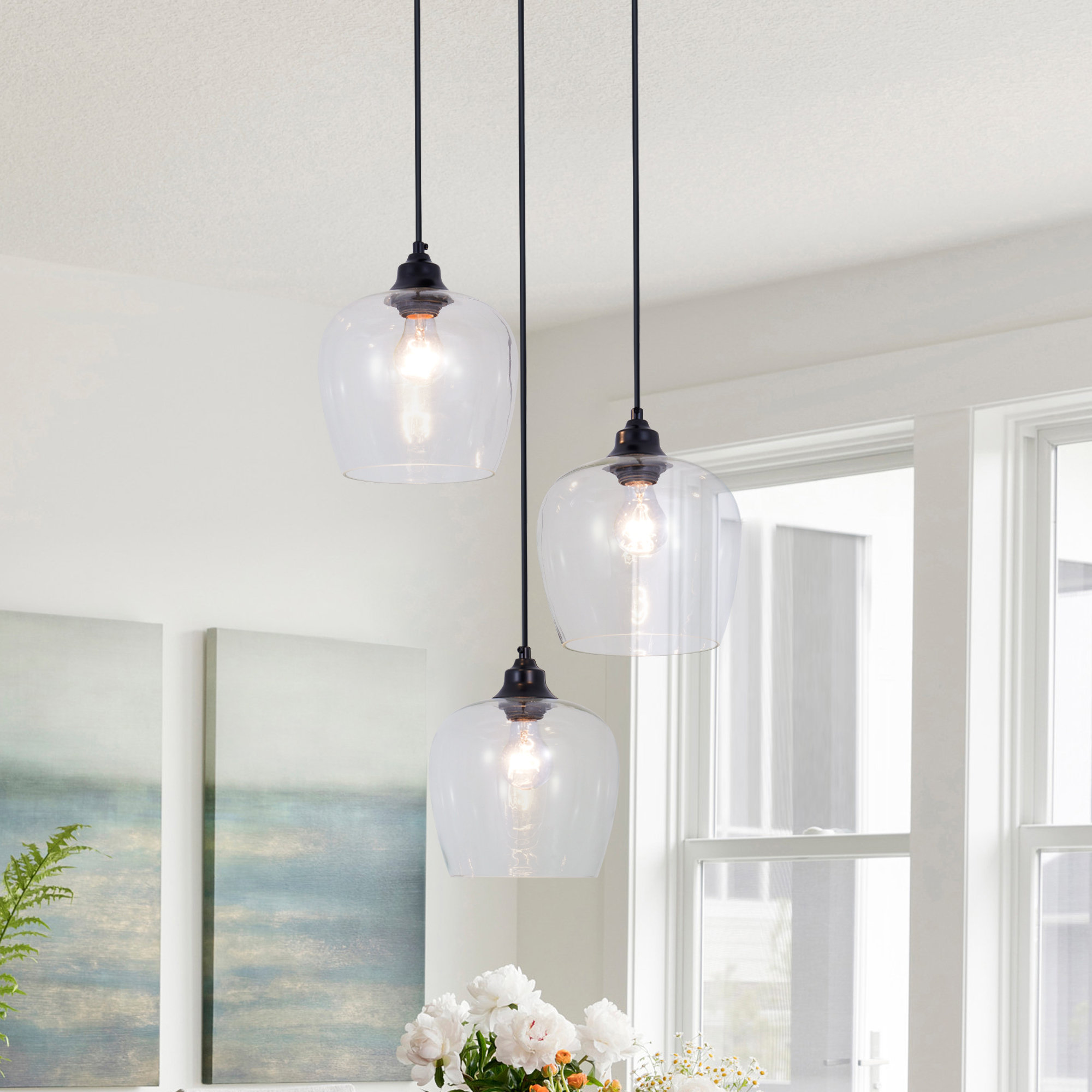 Ebern Designs 3 - Light Dimmable Cluster Pendant | Wayfair