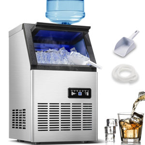 JOEAONZ Ice Maker 120 Lb. Daily Production Cube Clear Ice Freestanding ...