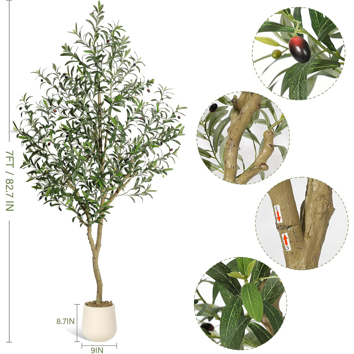 Primrue Tall Olive Trees Artificial with Planter | Wayfair