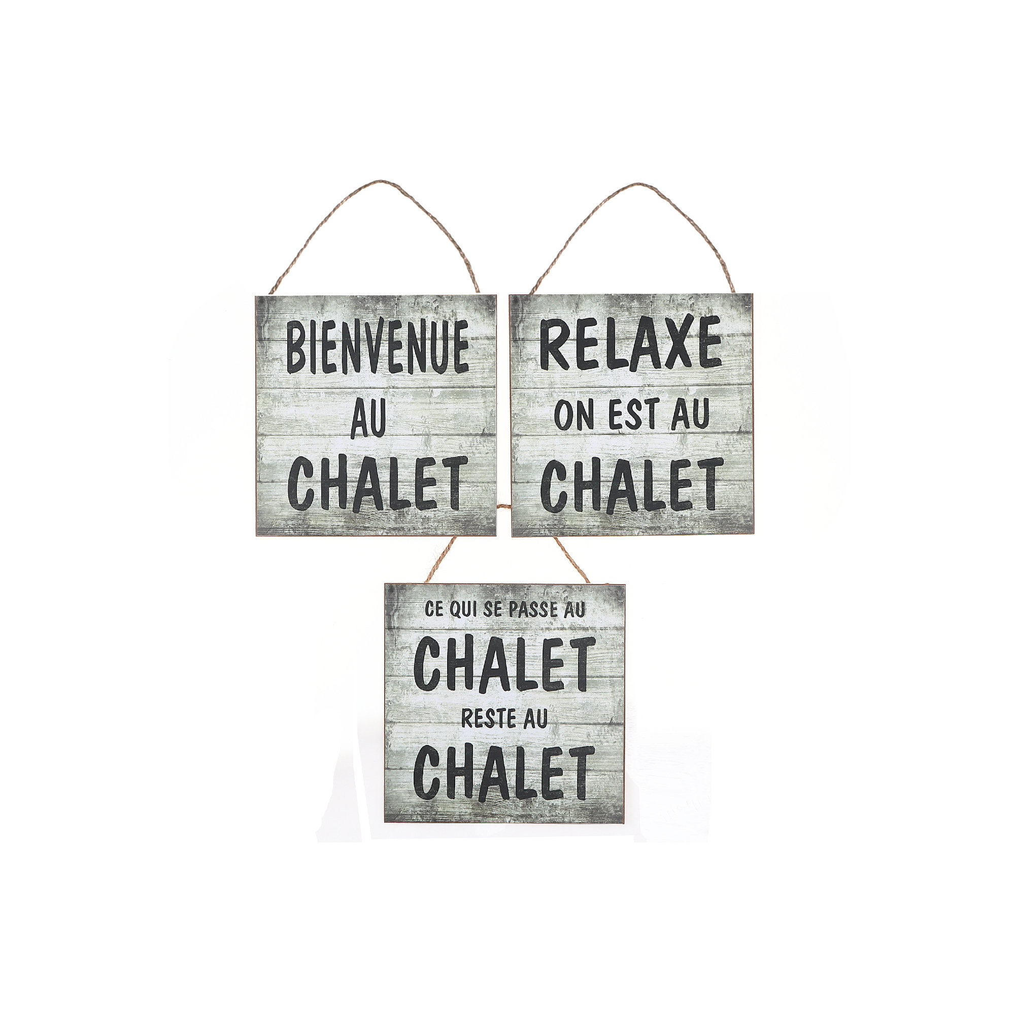 iH casadécor IH Casa Decor Mdf Wall Signs Bienvenue Au Chalet 8 X 8 ...