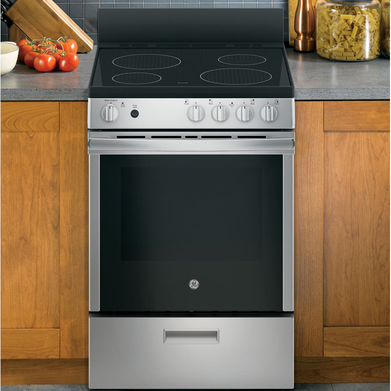 GE Appliances 24" 2.9 Cubic Feet Electric Freestanding Range with ...