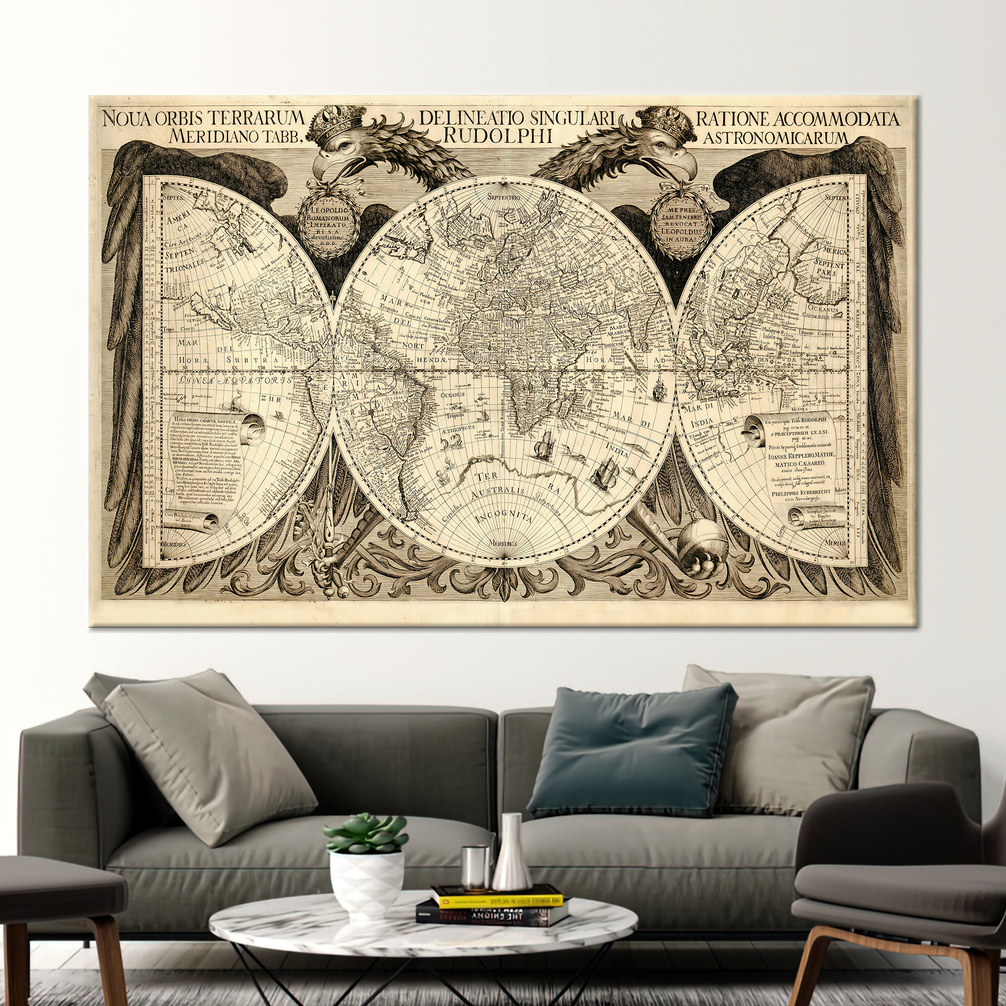 kayra export World Map Wall Art: School Classroom Canvas Poster with ...