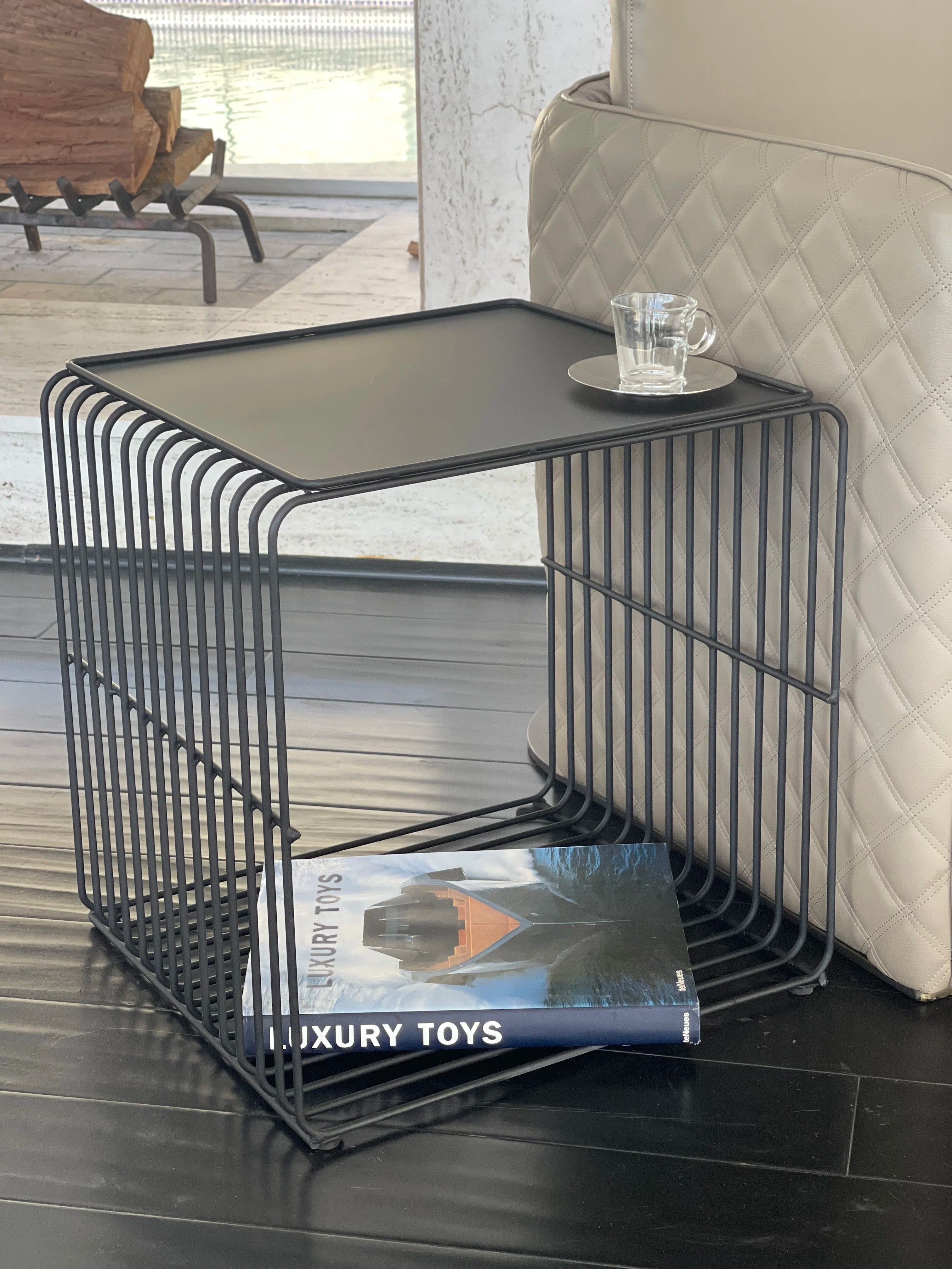 George Oliver Lucillie Steel Block End Table with Storage- Modern ...