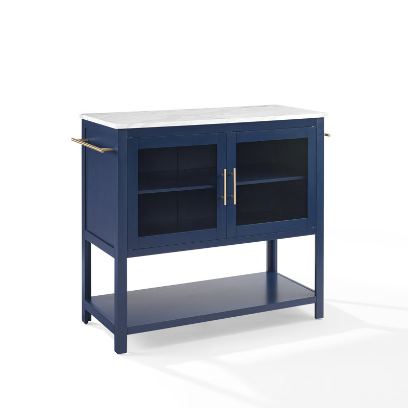 Lark Manor Alexander-Jay Marble Kitchen Island & Reviews | Wayfair