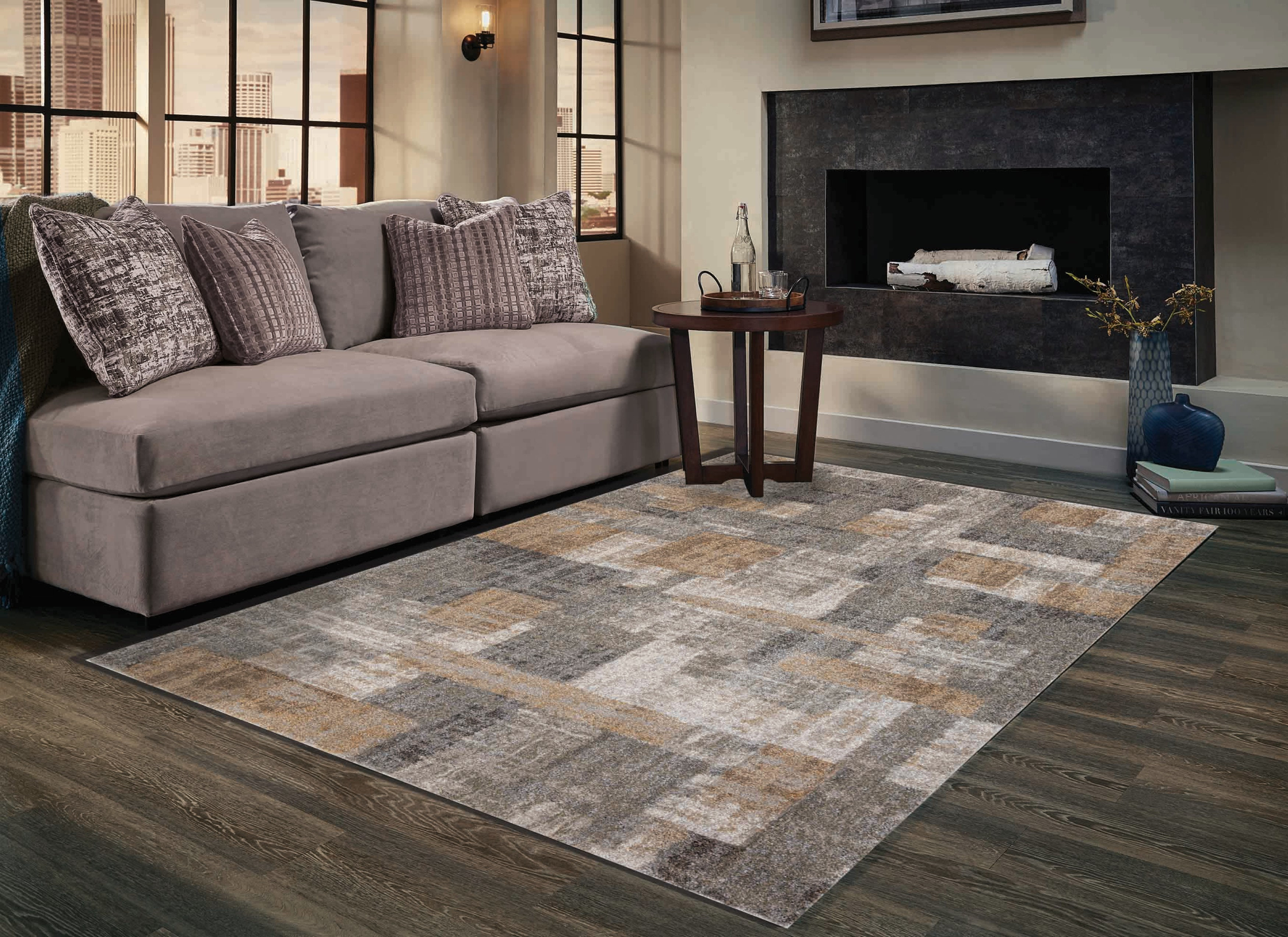 Wrought Studio™ Ocossio Collection Modern Abstract Geometric Area Rug ...