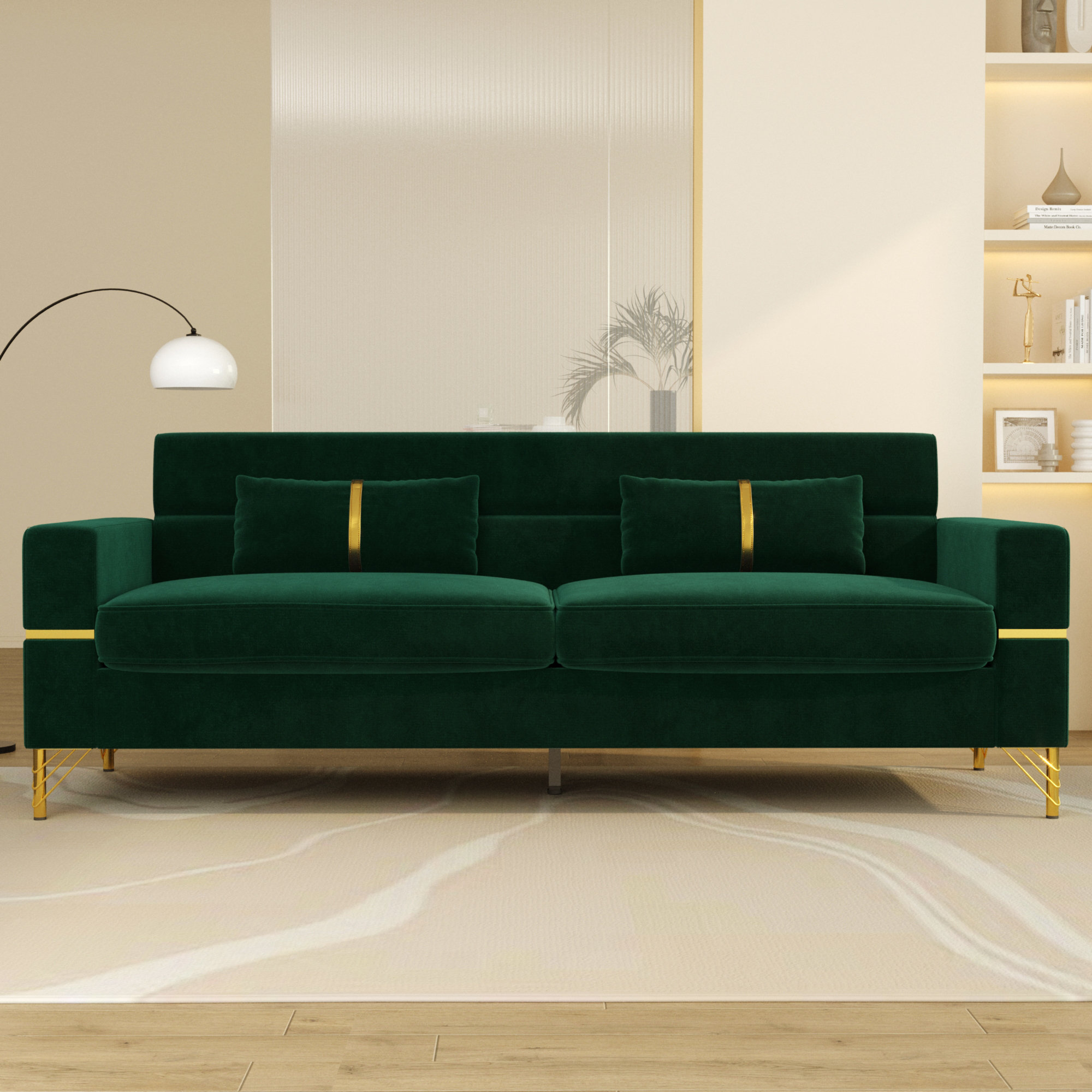 Mercer41 Amorian 86.22'' Velvet Square Arms Sofa & Reviews | Wayfair