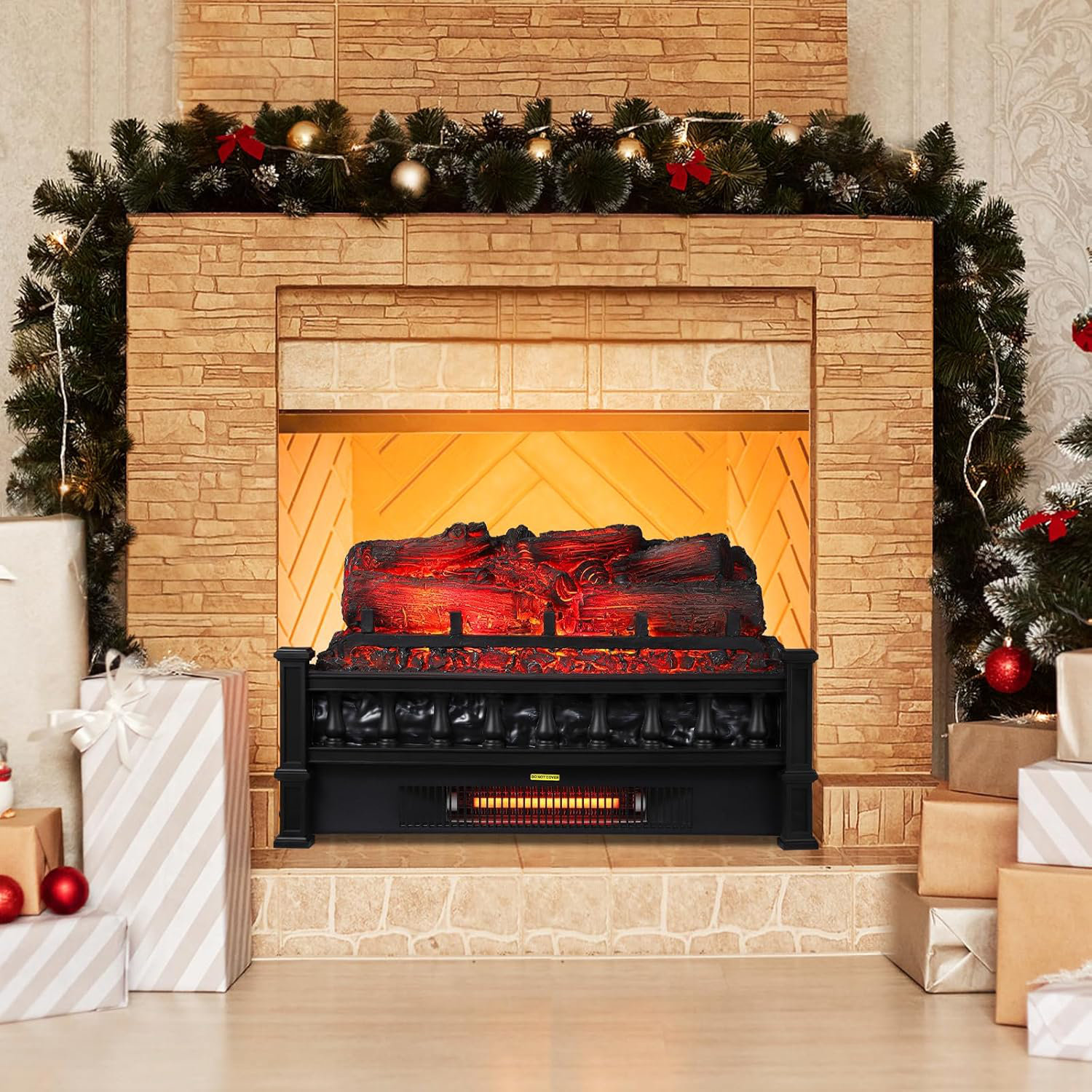 The Holiday Aisle® Electric Fireplace Logs Insert 20 Inch, 1500W ...